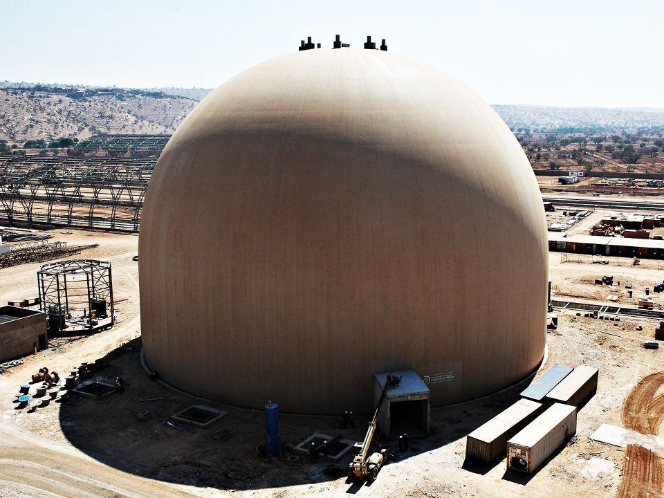 Ciments du Maroc 시멘트 공장 - 클링커 대량 저장 - 모로코 - Dome Technology