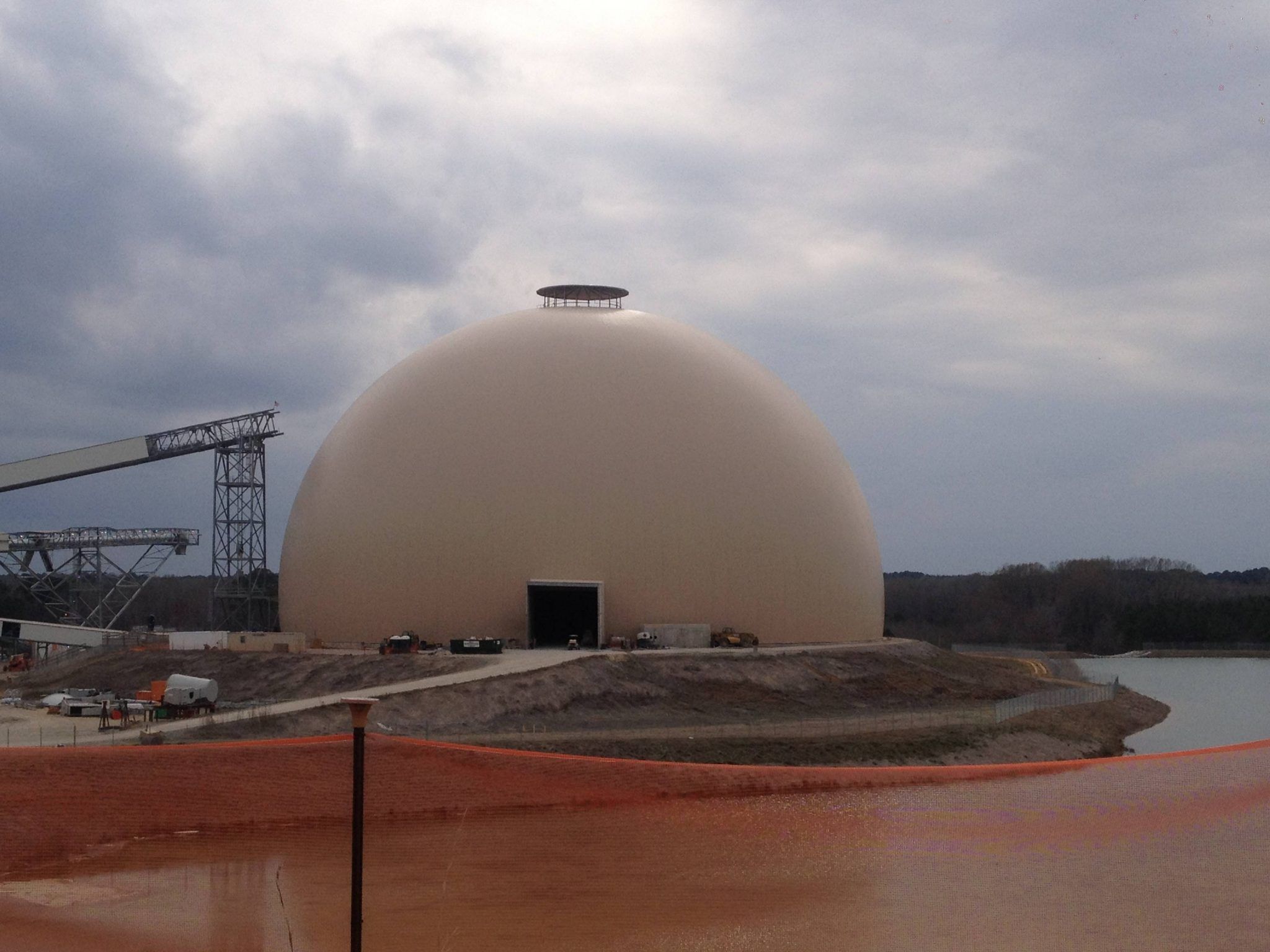 Construction completed on a coal bulk-storage dome in Mississippi